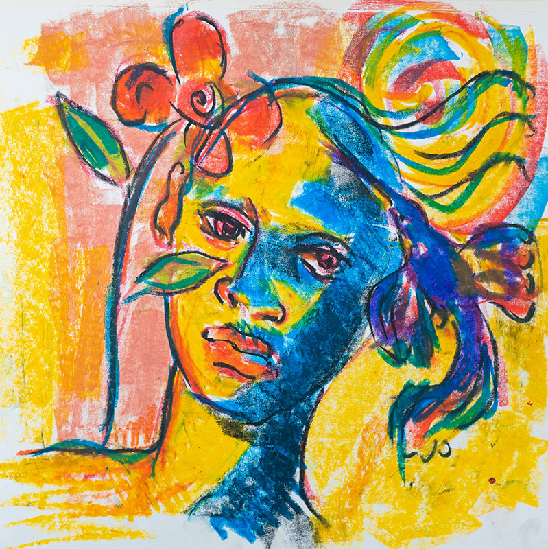 Lady and the hummingbird, 2024 - Readytex Art Gallery